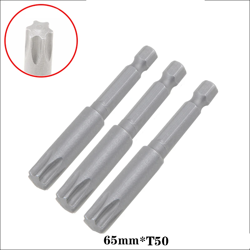 5pcs/lot 65mm Length S2 alloy Steel Electric 1/4 inch Hex Shank Torx ...