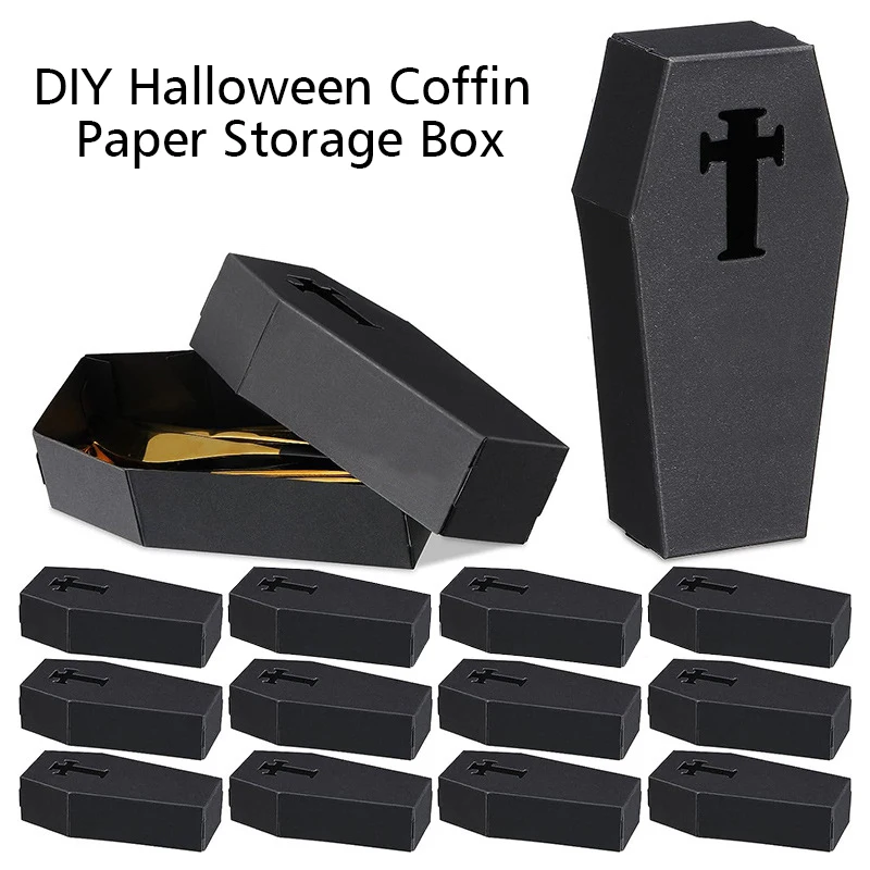 Halloween Candy Box Paper Gift Boxes Party Decoration Coffin Shape ...
