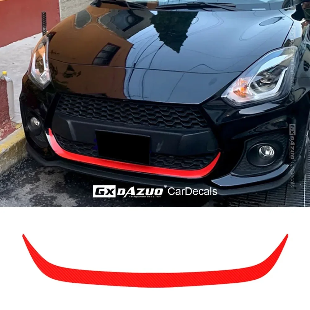Para Suzuki Swift Sport carbono negro labio delantero rayas decoración ...