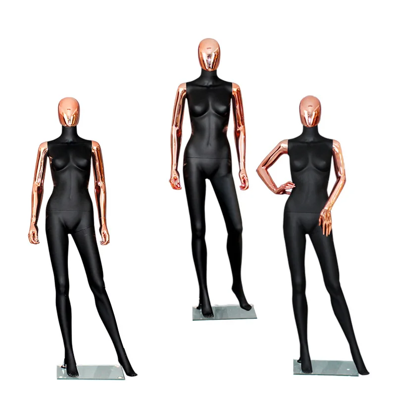 Boutique-Window-Lady-Female-Mannequins-Rose-Gold-Black-Fiberglass-Full ...