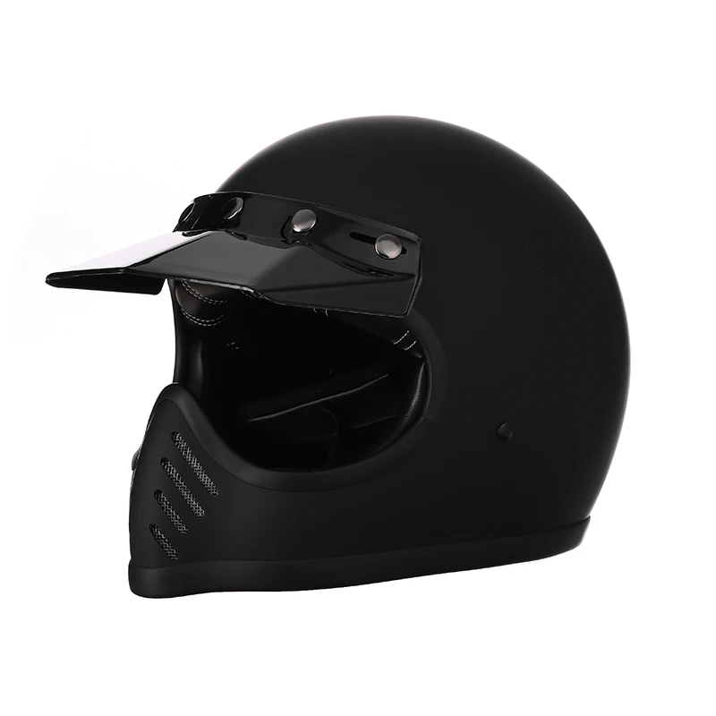 DOT Approved Korea Style Fiberglass Shell Vintage Motorcycle Full Face ...