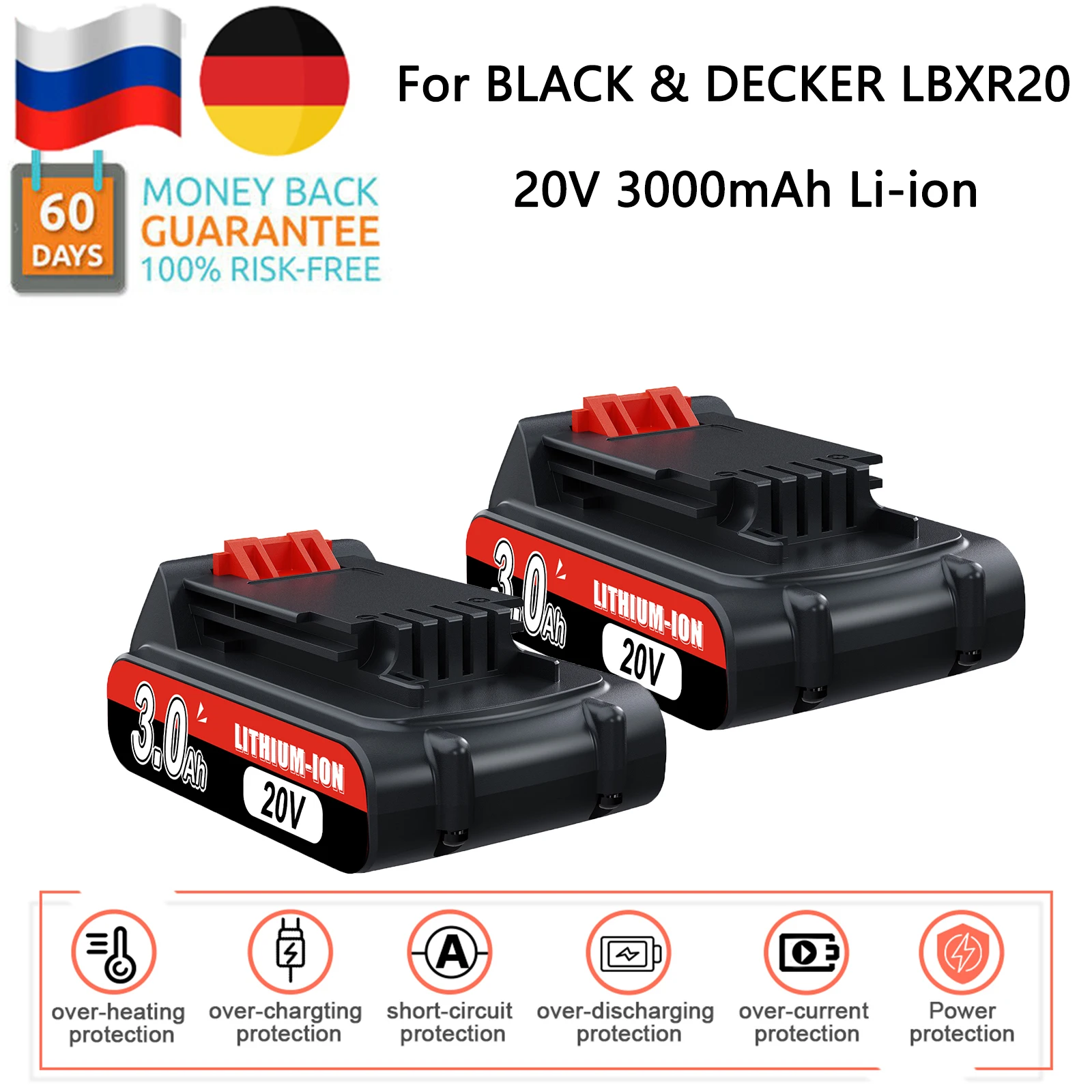 Pour-Black-Decker-LBXR20-LB20-LBX20-LBXR2020-Outils-lectriques-LB2X4020 ...