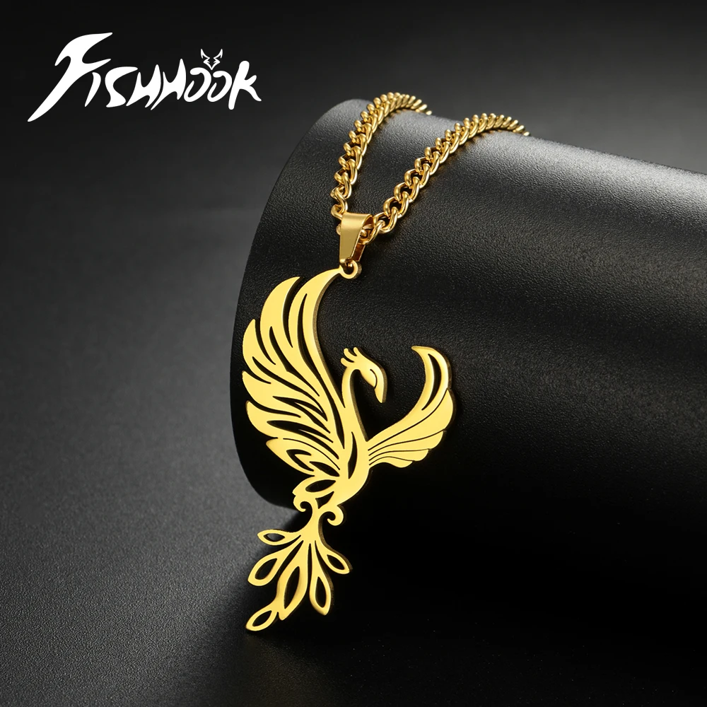 Fishhook-Collier-pendentif-Phoenix-en-acier-inoxydable-pour-homme-et ...