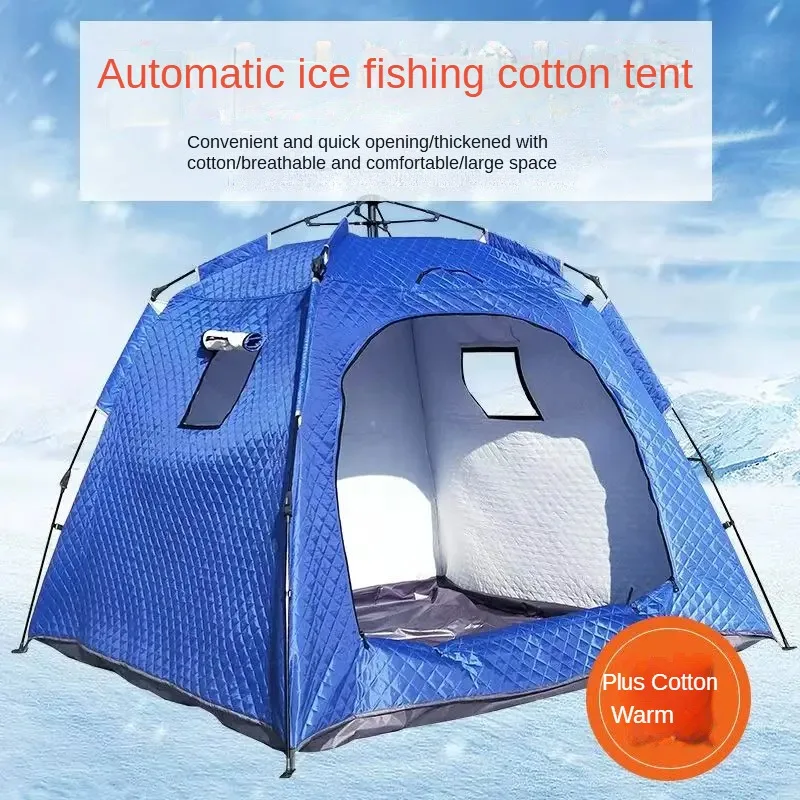 Outdoor Winter Fishing Quick Open Cotton Tent Windproof Portable ...