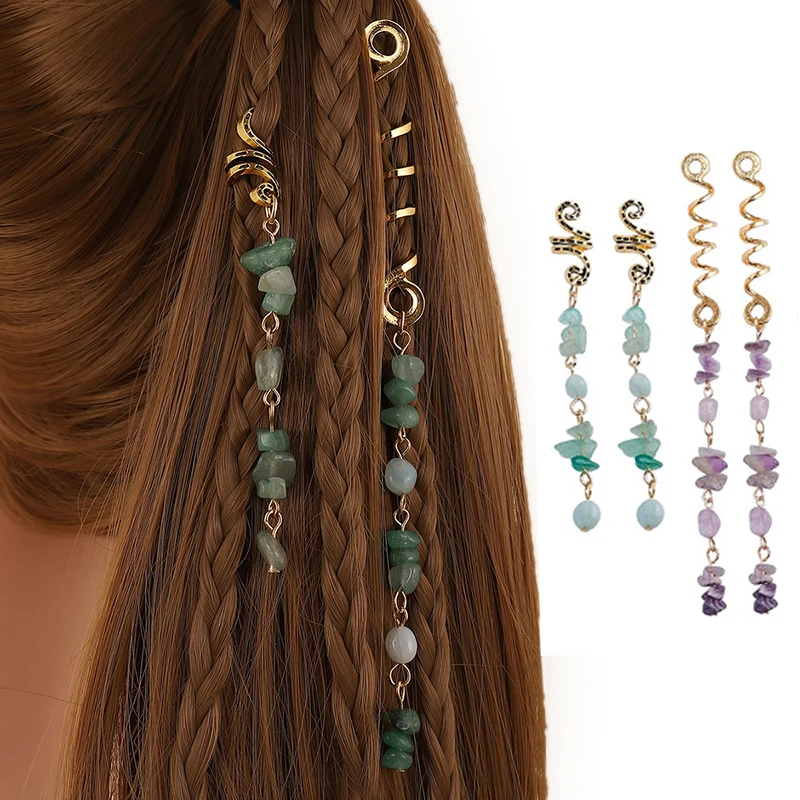 Spiral Crystal Charms For Hair Braids | Dagiba Jewelry