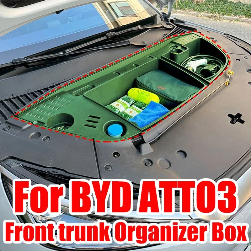 For BYD ATTO3 EV 2023 Car Front Trunk Organizer Box Left Rudder Engine ...