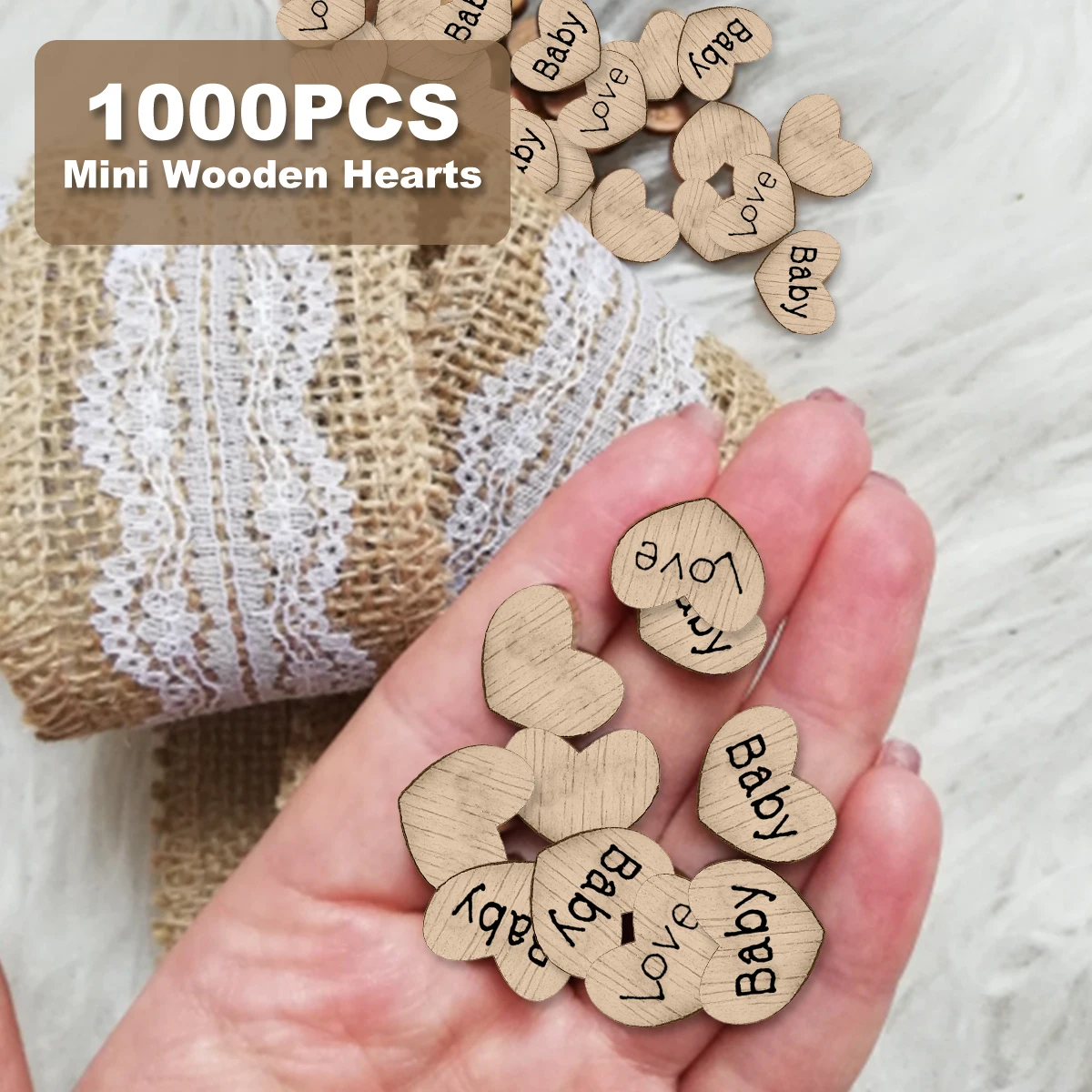 1000-Pcs-Mini-Wooden-Love-Heart-Slices-Rustic-Wooden-Hearts-with-Love ...