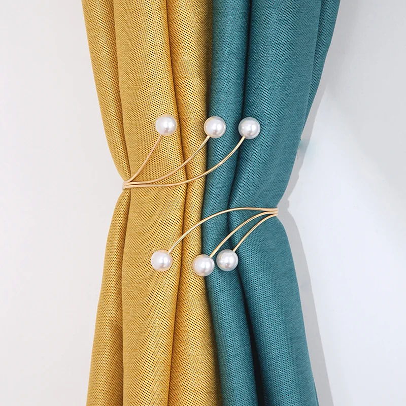 New-Simple-Luxury-Curtain-Strap-Metal-Multi-layer-Pearl-Adjustable ...