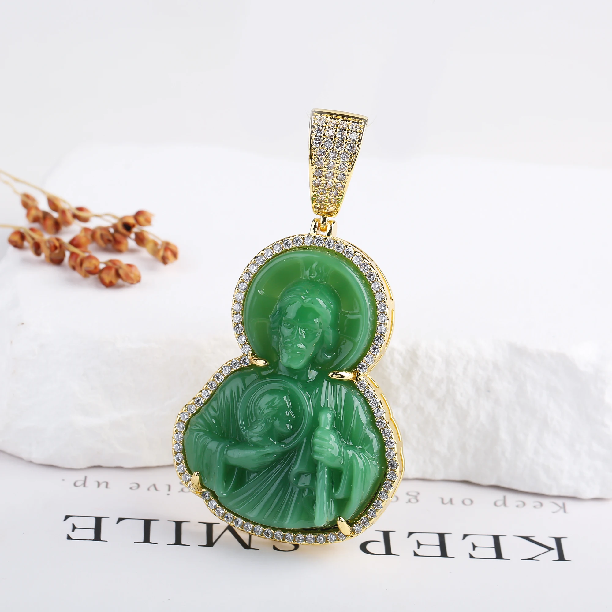 High-Quality-4-Color-Stone-Classic-Zirconia-St-Jude-Judas-Pendant ...