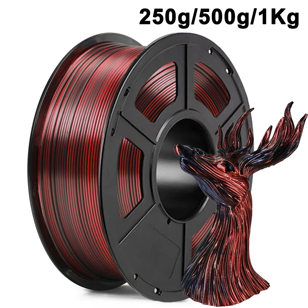 Two Color PLA Silk Black red 3D Printer Filament 250g 500g 1Kg 1.75mm ...
