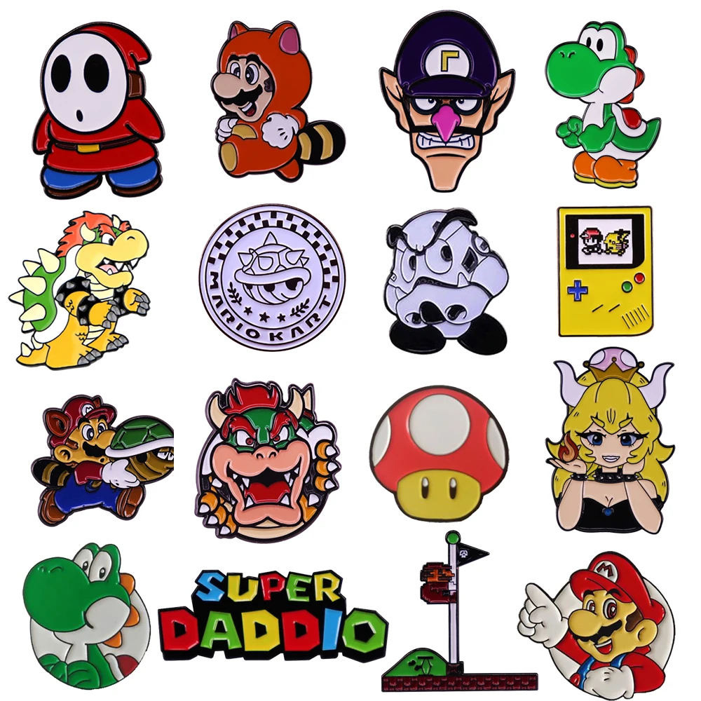 Broches-de-alfiler-de-esmalte-de-figura-de-Mario-de-juego-divertido ...