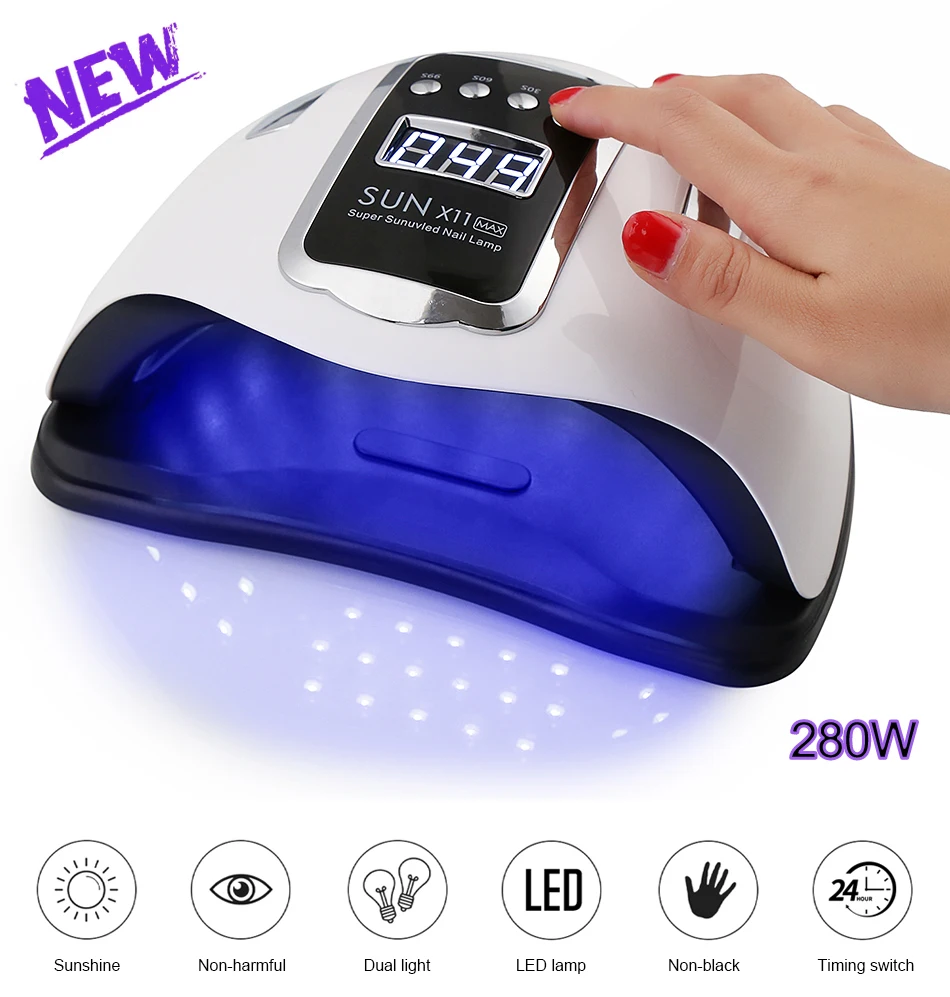 SUN X10 MAX-Lampe LED UV pour Sèche-Ongles,Manucure,Gel VarjuvenNail avec Détection de Mouvement ...