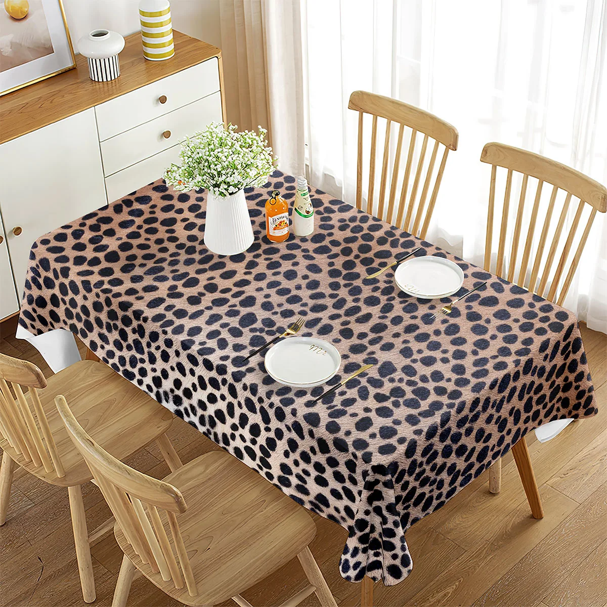 Tablecloth-Rectangle-Leopard-Print-Jungle-Wildlife-Leopard-Skins-Home ...