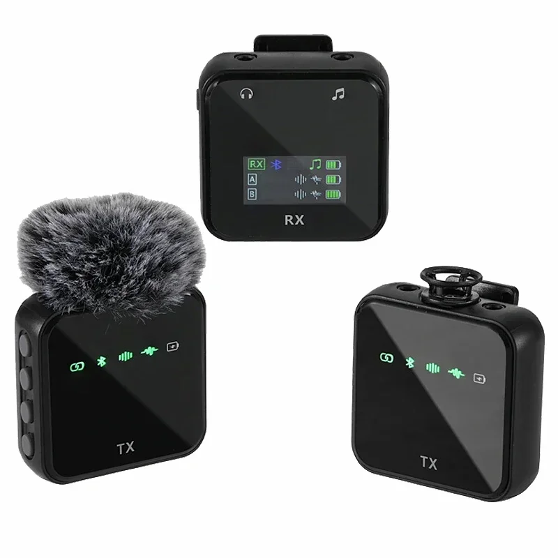 Wireless-Lavalier-Microphone-System-Bluetooth-Audio-Video-Voice-Recording-Mic-for-iPhone-Android ...