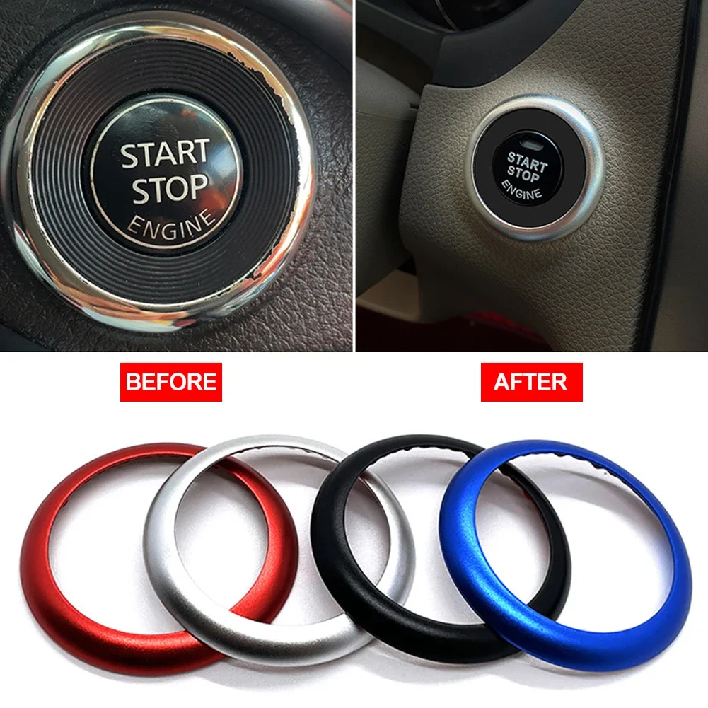 Car-Start-Stop-Button-Ring-Cover-Trim-Auto-Engine-Ignition-Button ...