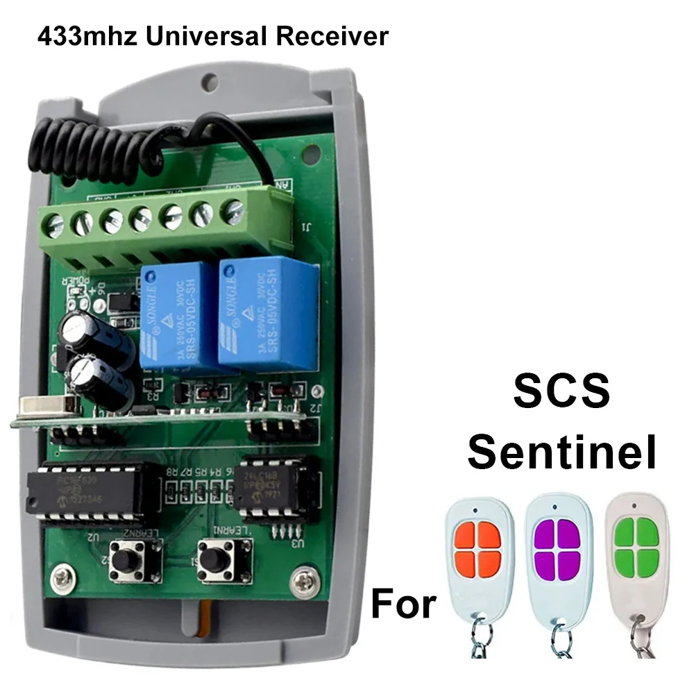 SCS-SENTINEL-Receiver-Gate-Control-2CH-433MHz-SCS-Gargae-Remote-Control ...