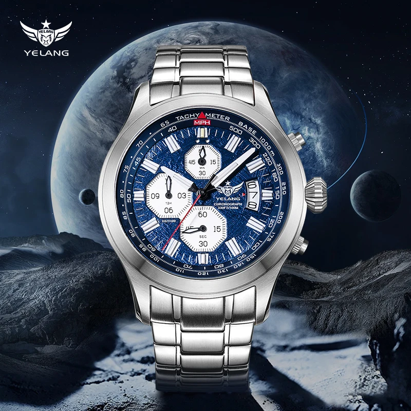 Yelang Watch For Man Three Eyes Six Needles Quartz Watch Japan Os10 ...