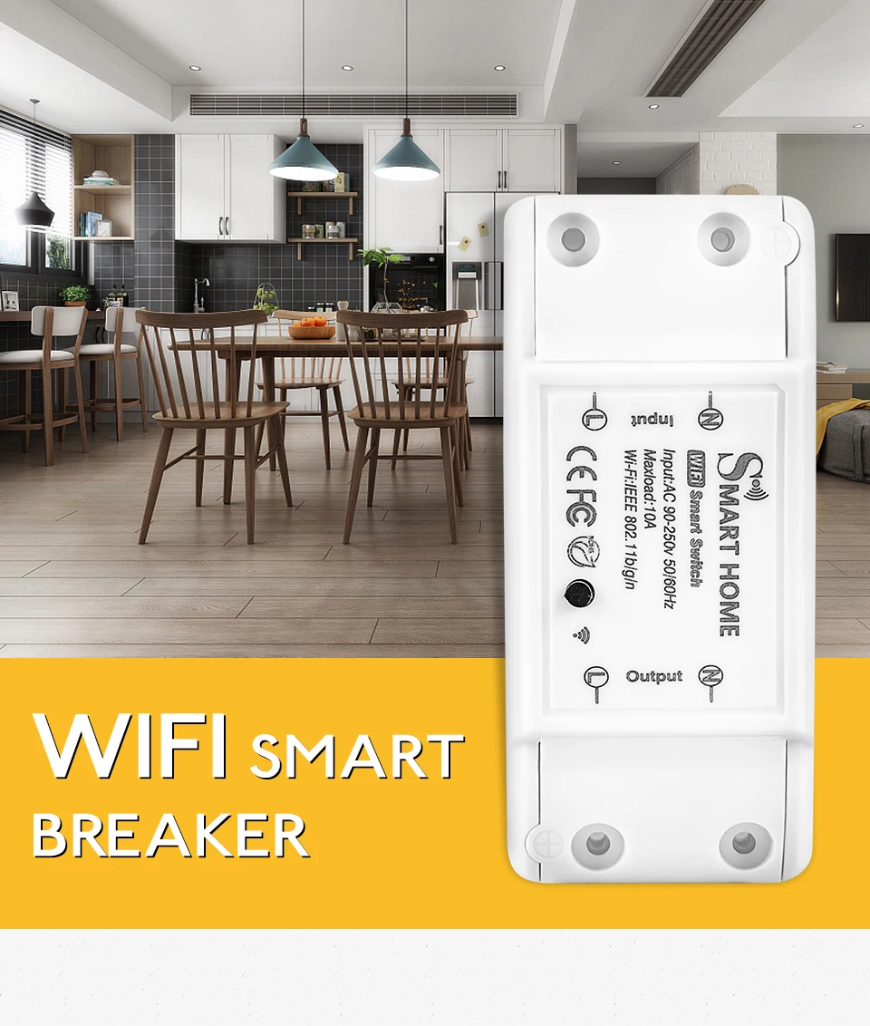 Tuya WiFi Smart Switch 10A Wireless Controller Universal Breaker Timer ...