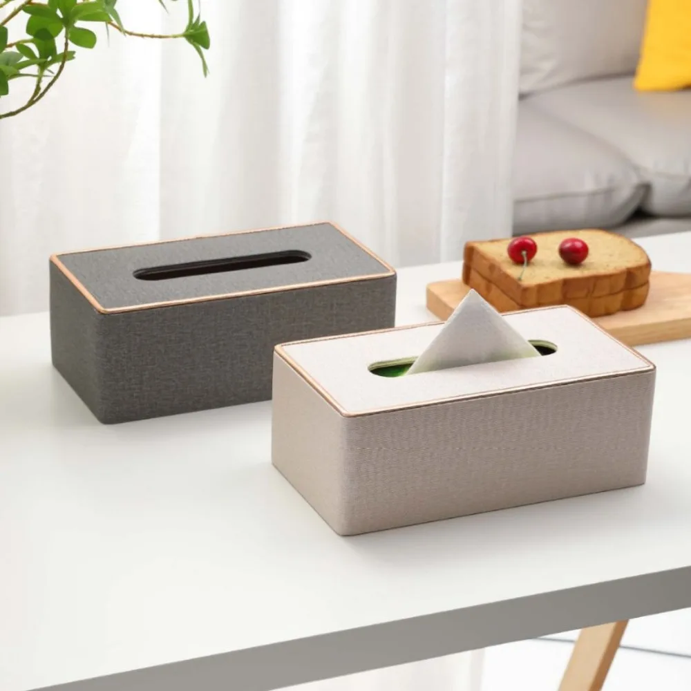 1-Pcs-Flocked-Cloth-Tissue-Box-Rectangular-PU-Leather-Tissue-Box-Cover ...