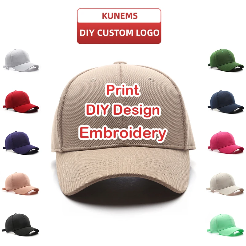 KUNEMS-Custom-Logo-Cotton-Baseball-Cap-para-Homens-e-Mulheres-Design ...