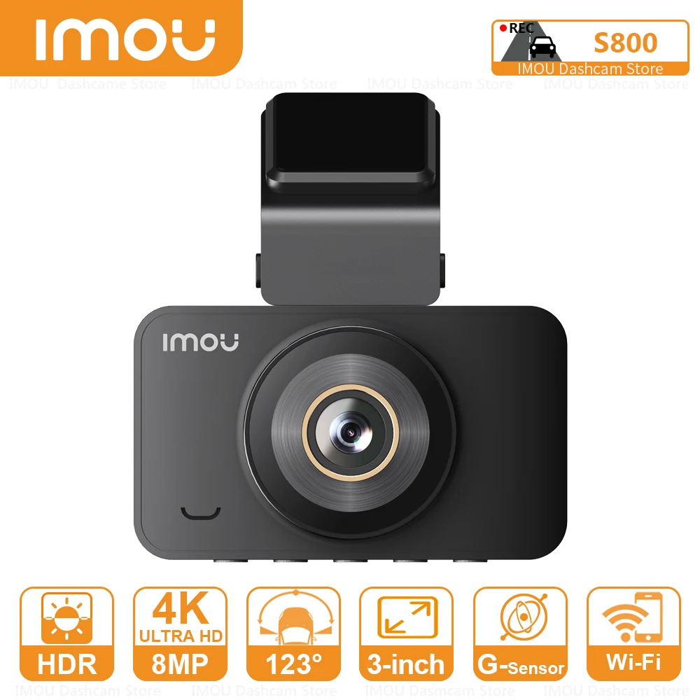 IMOU 8MP 4K Ultra HD Dash Cam S800 DVR for Car With IPS Screen 24H Parking Support GPS Camera ...