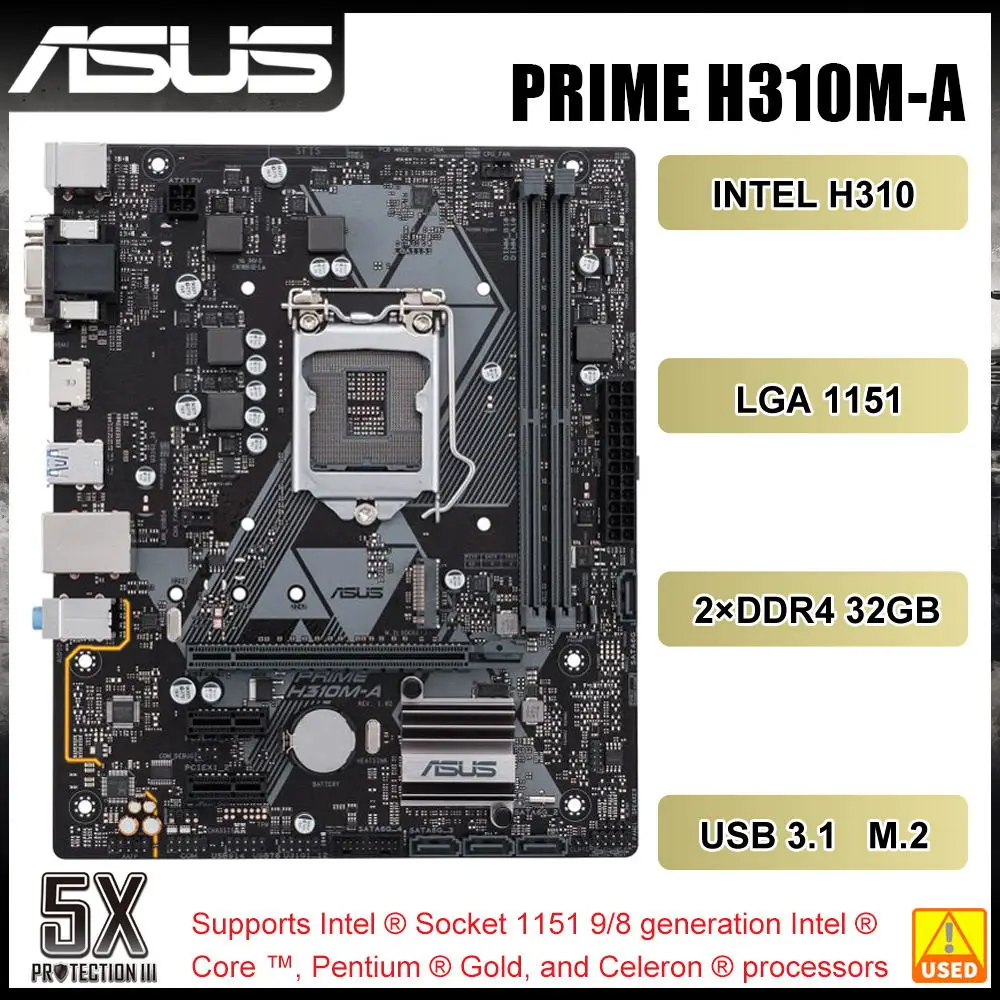 Asus-PRIME-H310M-A-Motherboard-LGA-1151-Intel-H310-support-i3-8100-i3 ...