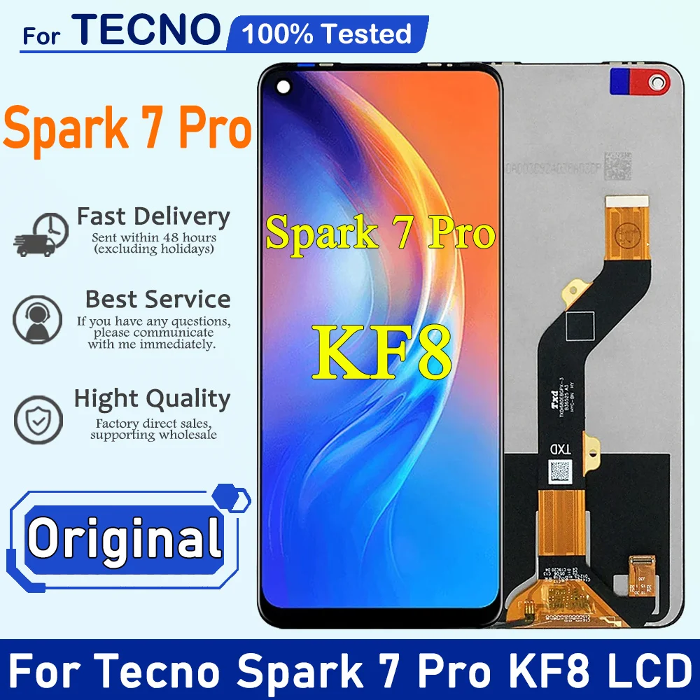Pe-as-de-reposi-o-para-Tecno-Spark-7-Pro-Tela-LCD-Touch-Sensor ...