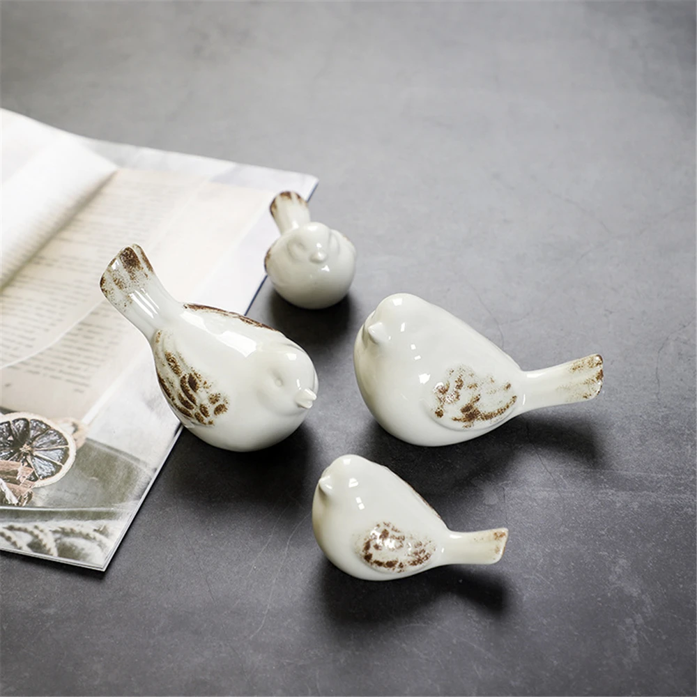 Modern Ornaments Simple Nordic White Ceramic Birds Creative Porcelain ...