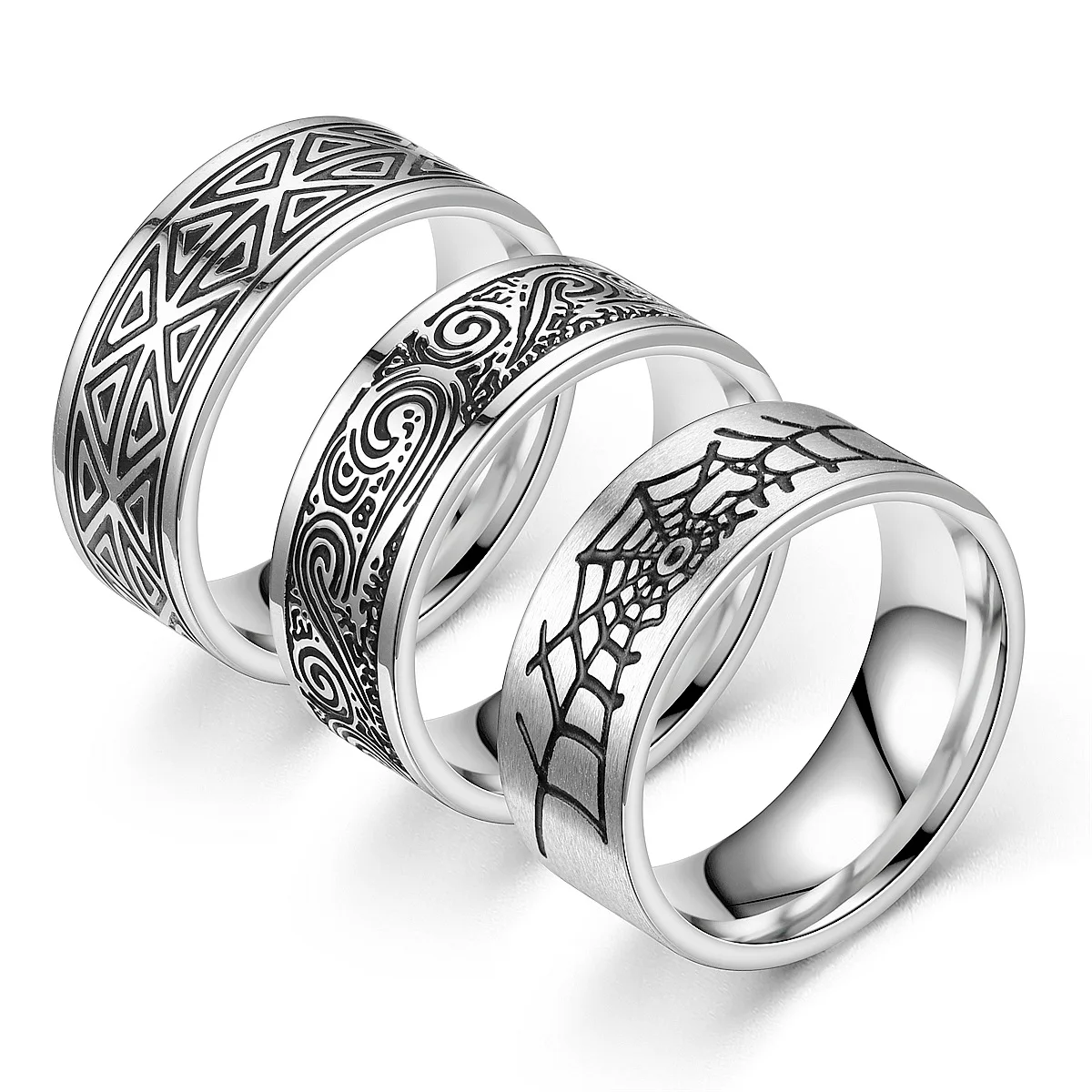 Vintage-Creative-Titanium-Steel-Ring-Male-European-and-American ...
