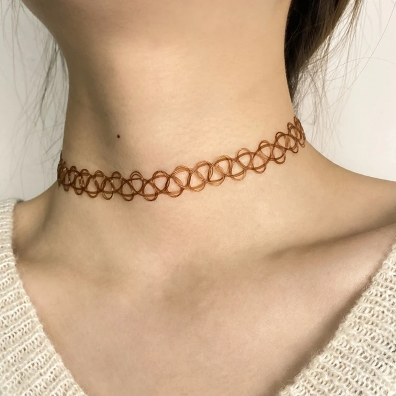 12PCS-Hot-Sell-Vintage-Hippy-Stretch-Tattoo-Choker-Necklace-Elastic ...