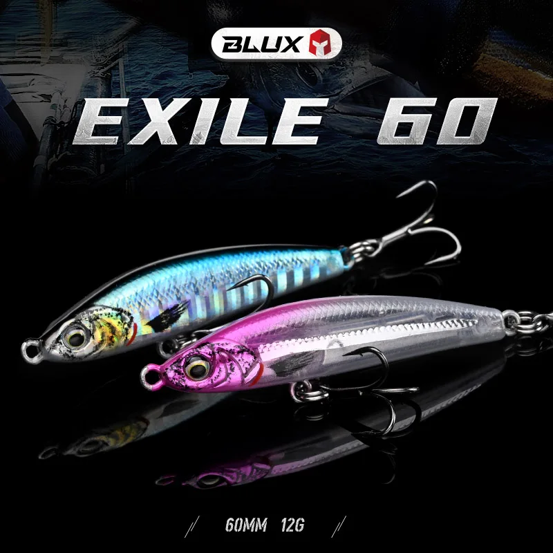 BLUX EXILE Sinking Gravity Pencil Heavy Stick Fishing Lure 60MM 12G ...