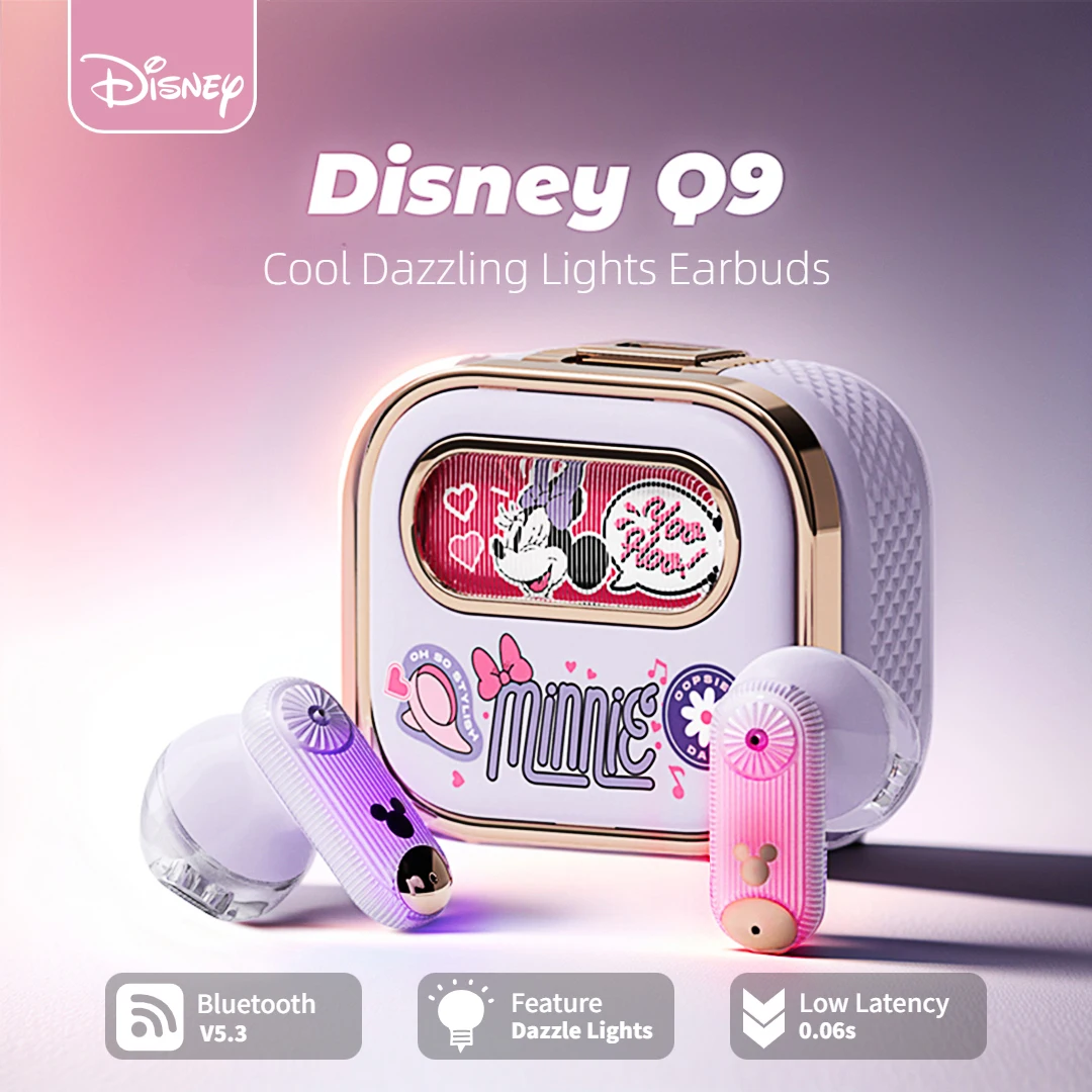 Disney-Mickey-Minnie-TWS-Headphone-Dazzling-RGB-Light-Wireless-Bluetooth-5-3-Earphones-Noise ...