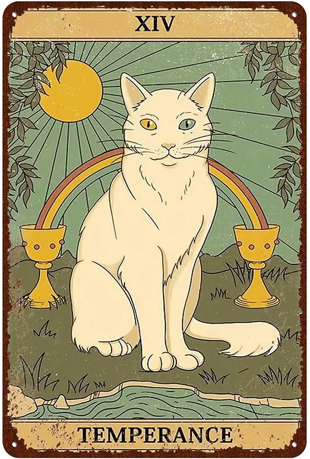 Cat-Vintage-Tin-Signs-Tarot-Card-Temperance-Fourth-Metel-Signs-Retro ...