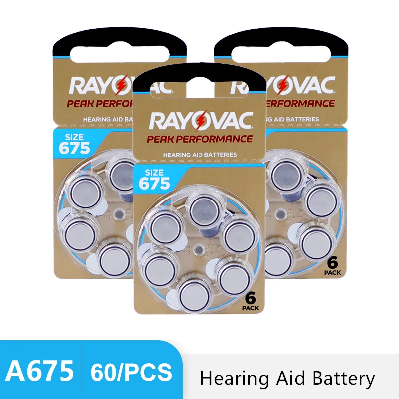 Hearing-Aid-Battery-60PC-Rayovac-PERK-675-A675-Zinc-Air-Hearing-Aid ...