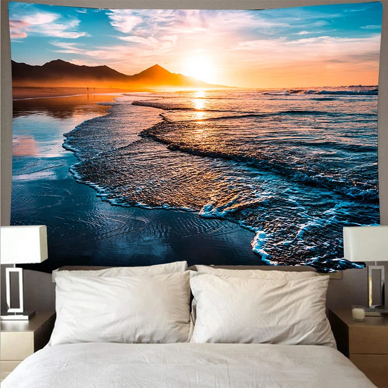 Sun-Seascape-Beach-Tapestry-Ocean-Beach-Wall-Hanging-Water-Landscape ...