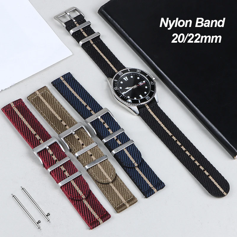 Nylon Watch Band 20mm 22mm Comfortable Watch Straps for Military ...