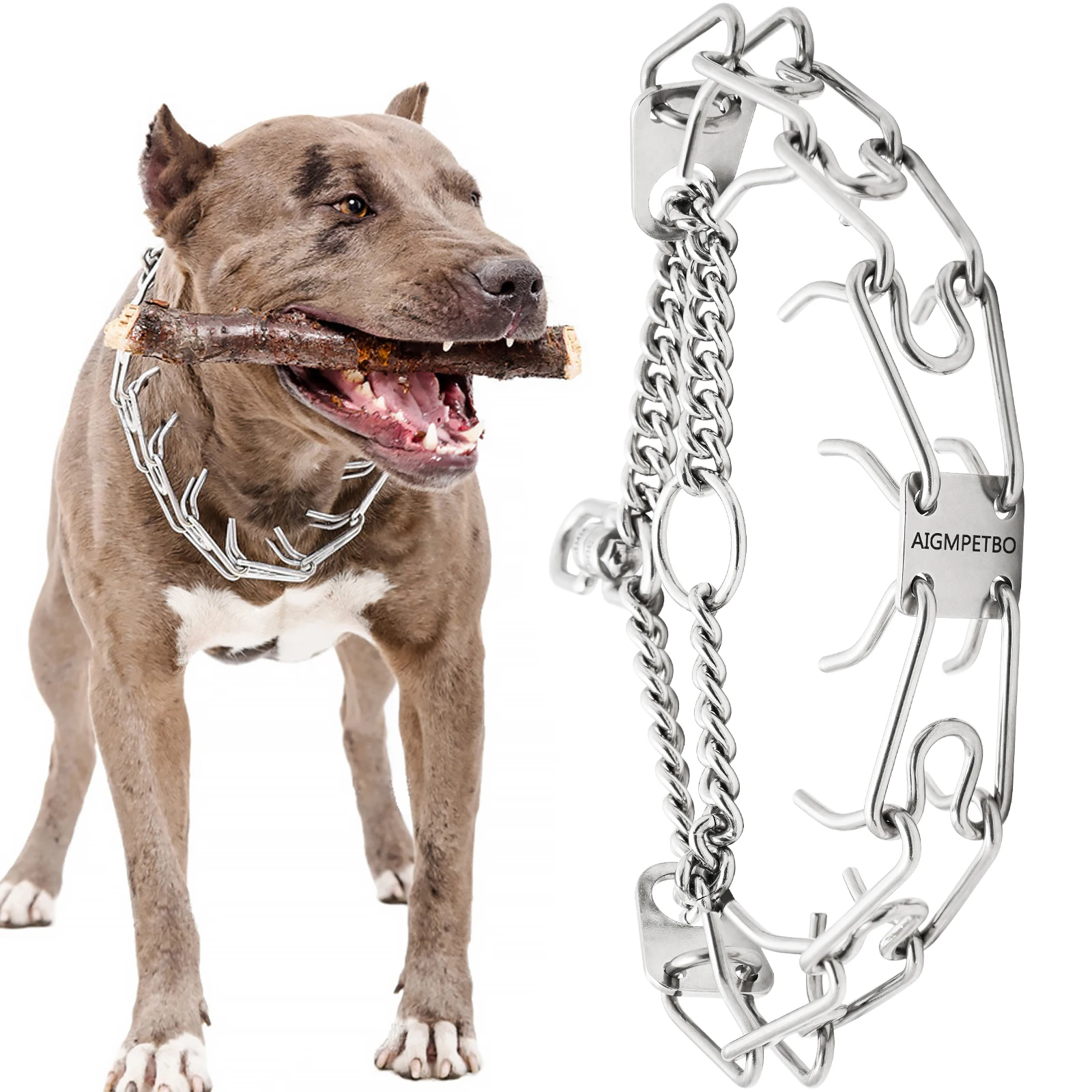 AIGMPETBO-Prong-Pinch-Collar-for-Dogs-Stainless-Steels-Adjustable ...