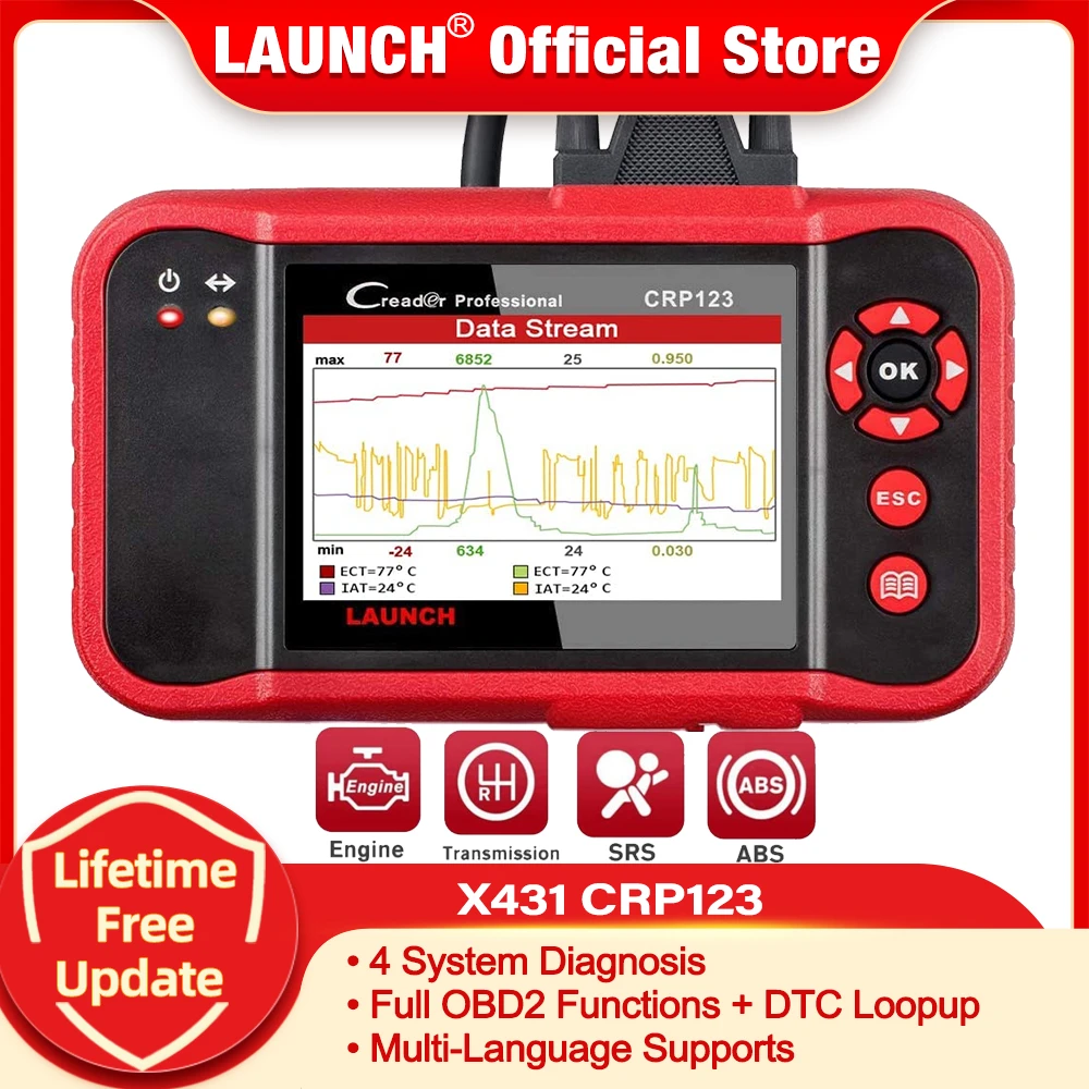 Launch X431 Crp123 Obd2 Professional Automotive Scanner Engine Abs Srs ...