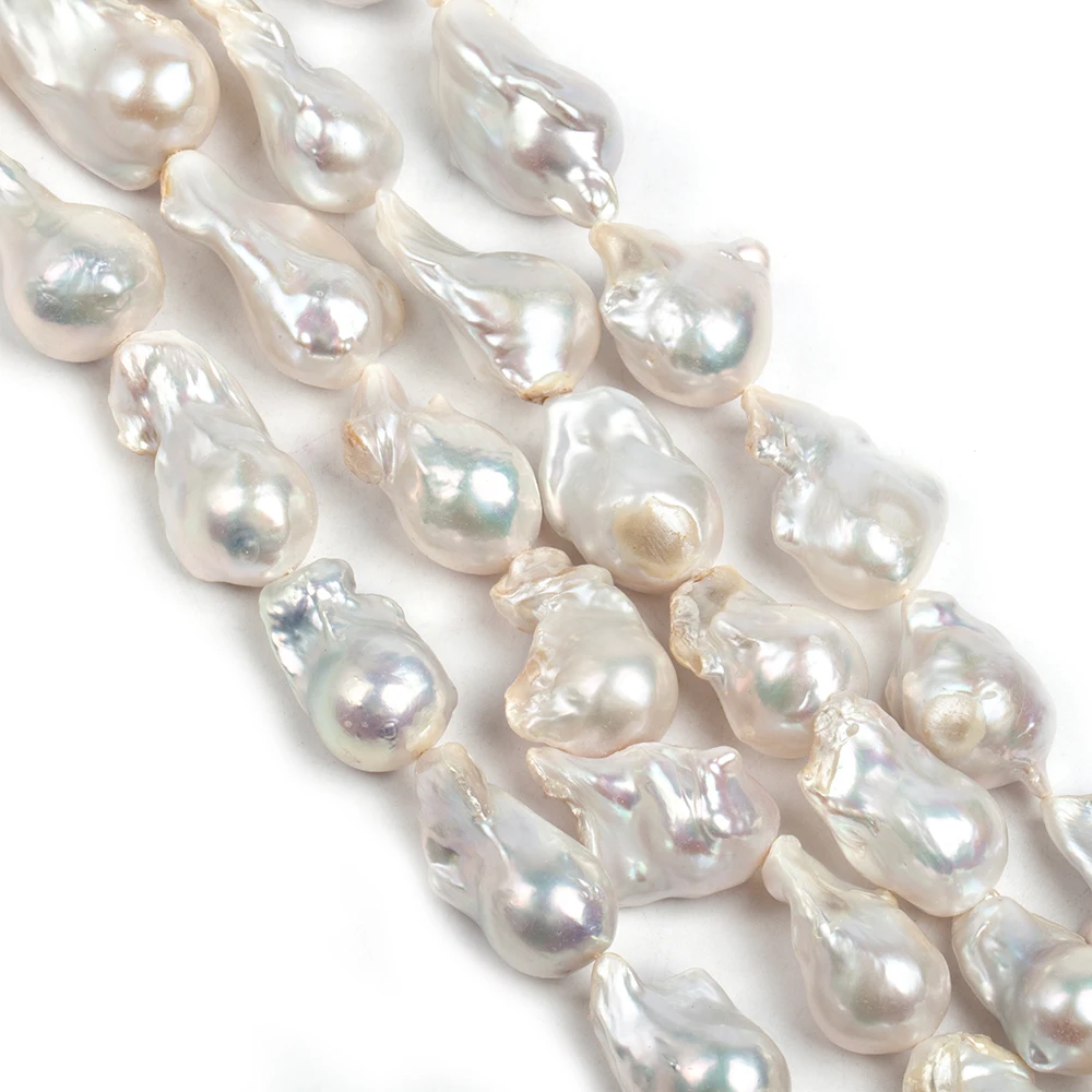 Hebra-de-perlas-sueltas-barrocas-blancas-para-mujer-perlas-naturales-de ...