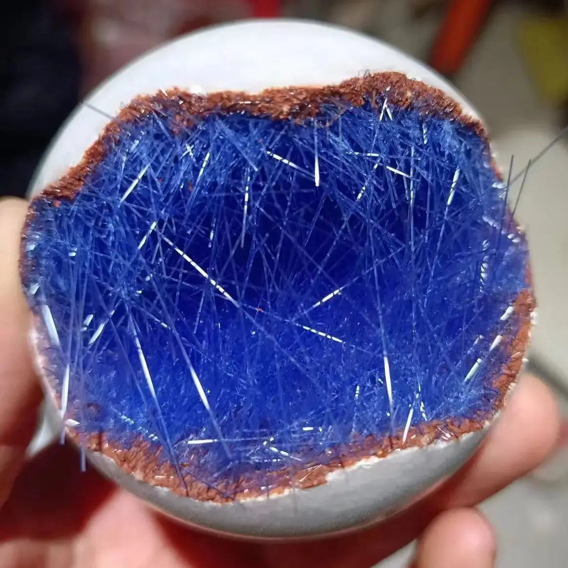 Natural-Phosphorus-Manganese-Ore-Symbiotic-Blue-Hair-Quartz-Crystal ...