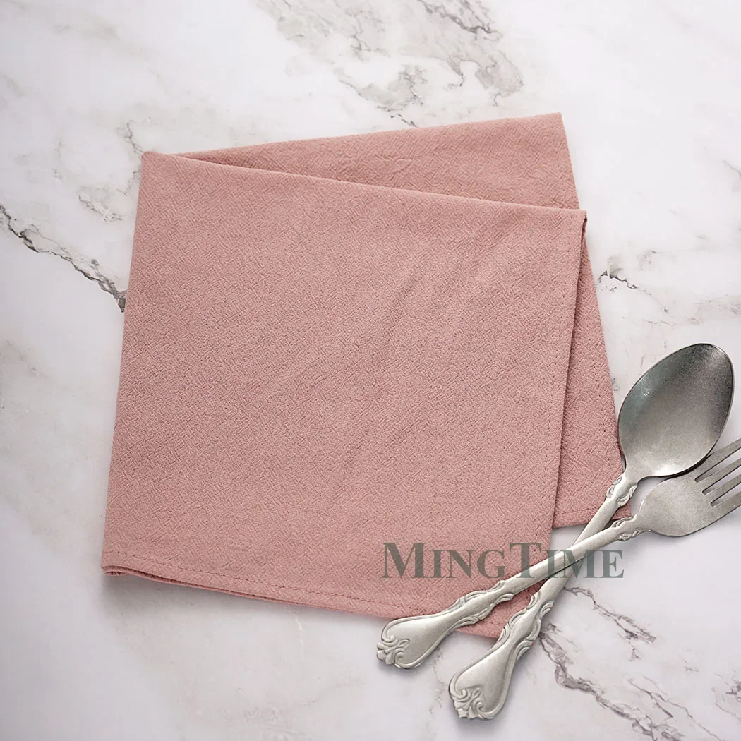 12 Pack 40x40cm Washed Cotton Napkins Soft Plain Table Linens Wedding ...