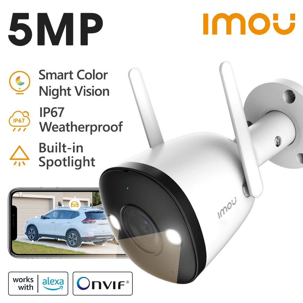 IMOU-Bullet-2E-5MP-3K-Built-in-Spotlight-Full-Color-WiFi-Camera-Outdoor ...