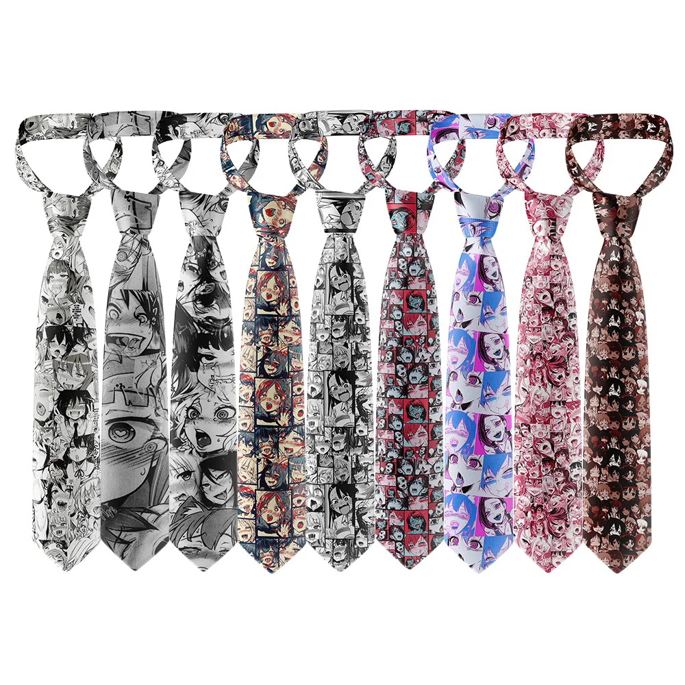 Fashion-8cm-Wide-Cartoon-Printing-Tie-Japanese-Two-Dimensional-College ...