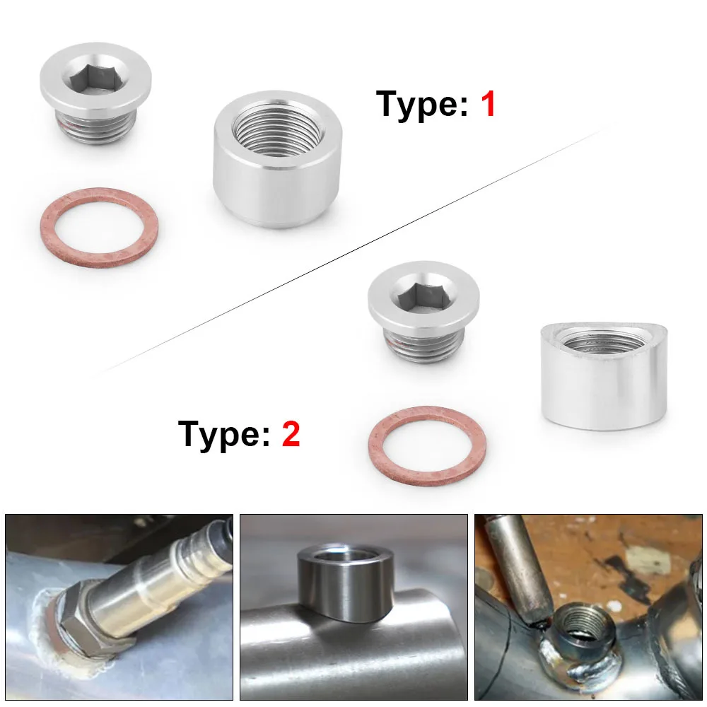Oxygen-Sensor-Nut-Weld-Bung-Plug-M18x1-5-O2-Sensor-Adapter-Flat-Notched ...