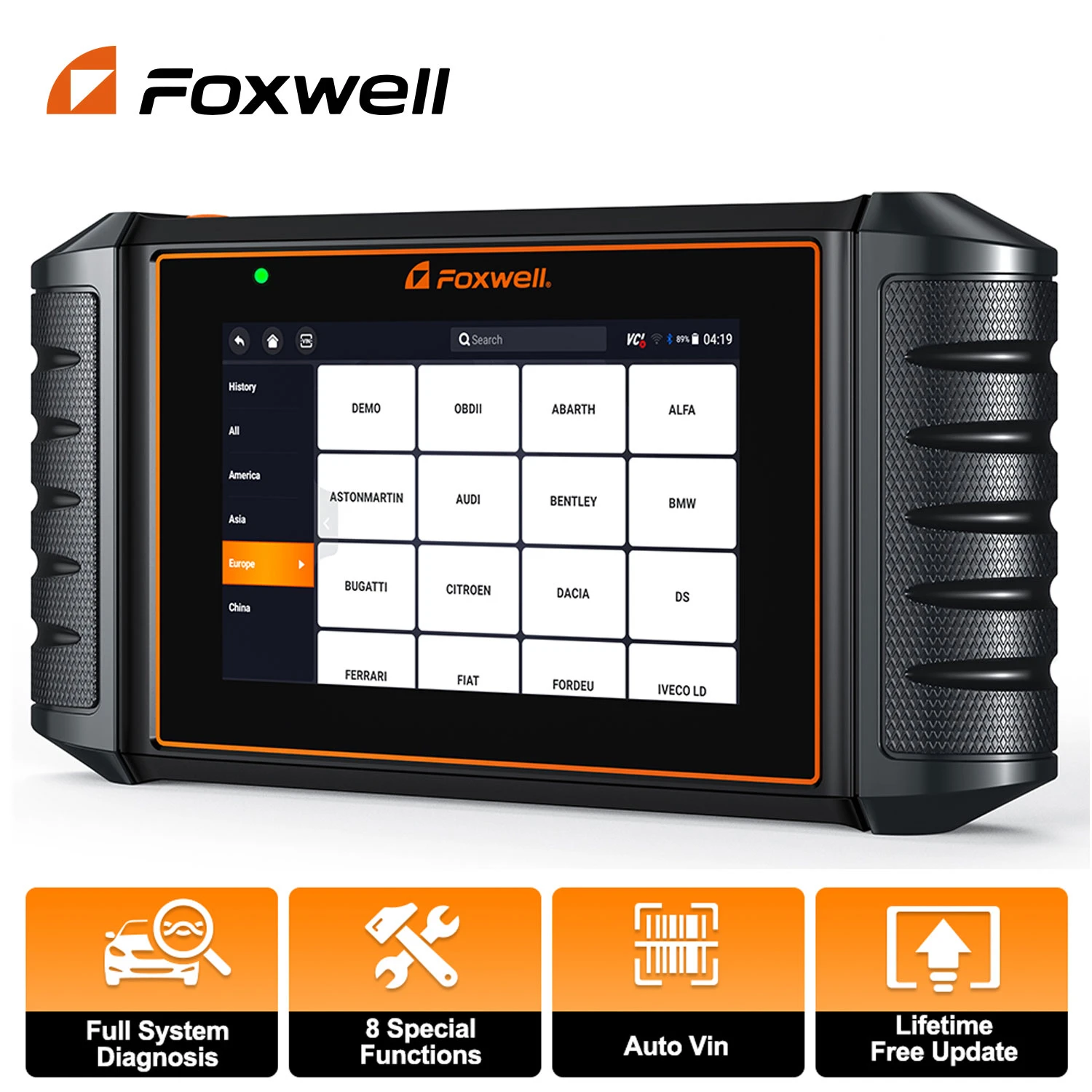 Foxwell NT726 OBD2 Scanner All System Scan Code Reader 8 Reset Service ...