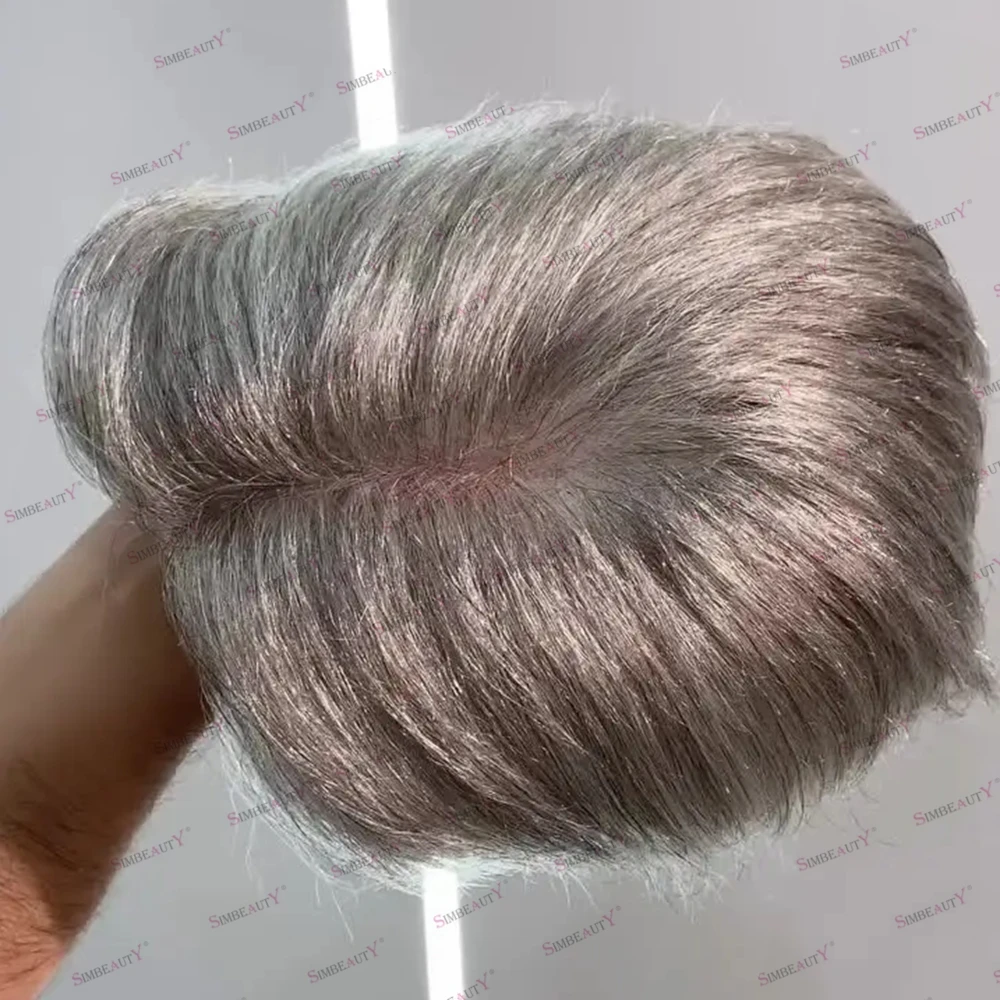 Undetectable Skin Base Human Hair Mens Toupee Transparent PU Silicon ...