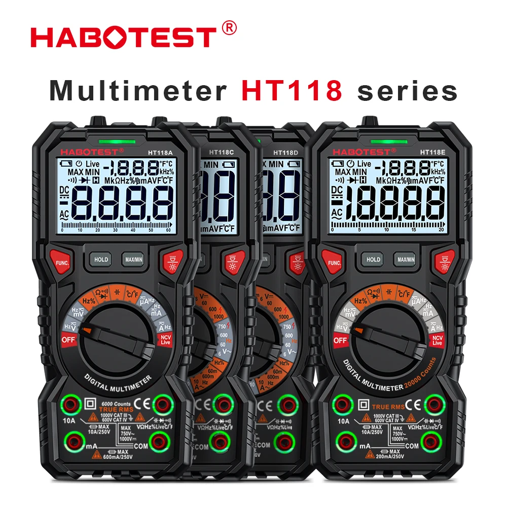 HABOTEST-HT118-Digital-Multimeter-Ture-RMS-Auto-Range-NCV-Hz-1000V-AC ...