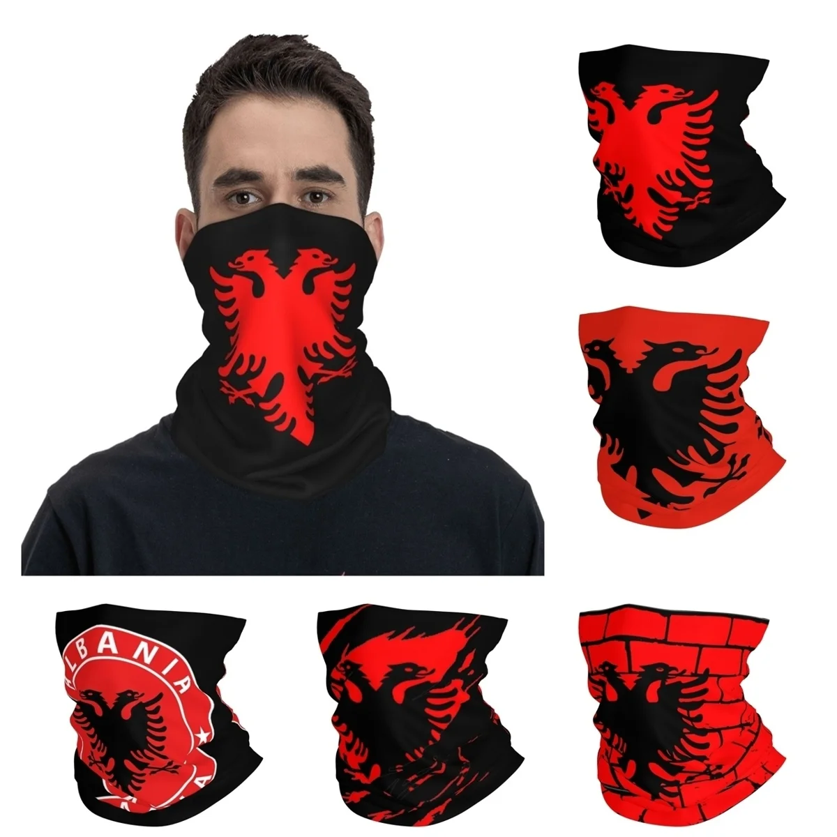 Albanian-Flag-Bandana-Neck-Gaiter-Printed-Balaclavas-Face-Mask-Scarf ...