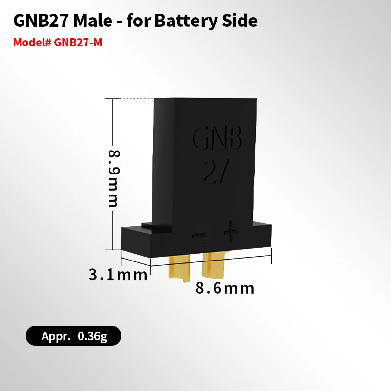 Gaoneng Gnb Gnb27 Connector Adapter For Fpv Quads Lipo Battery 1s Lipo Batteries Mirco 2s ...