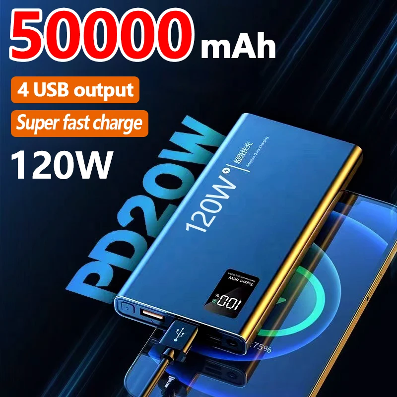 50000mAh-Power-Bank-120W-Super-Fast-Charging-100-Sufficient-Capacity ...